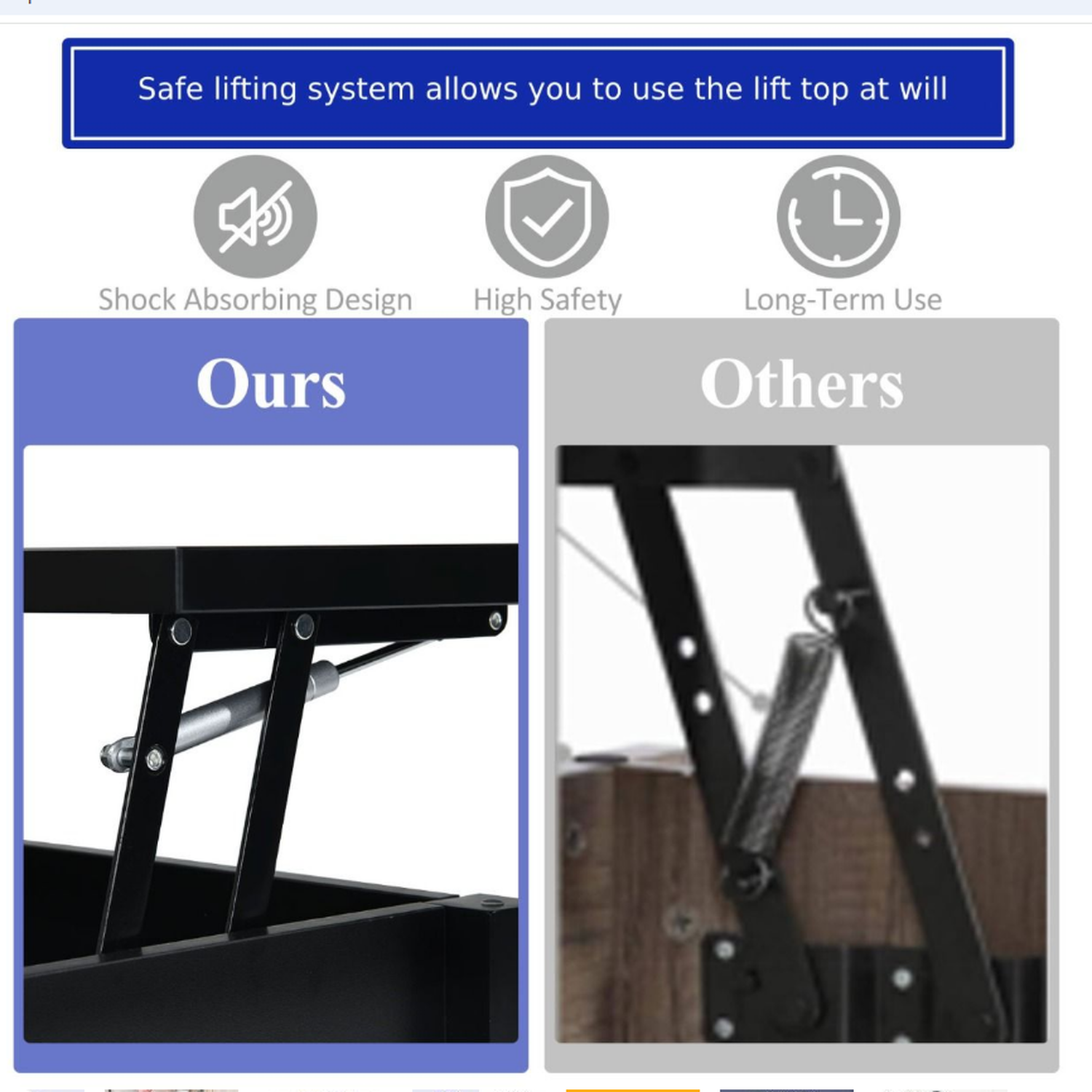 Rising Center Table with Lift Top