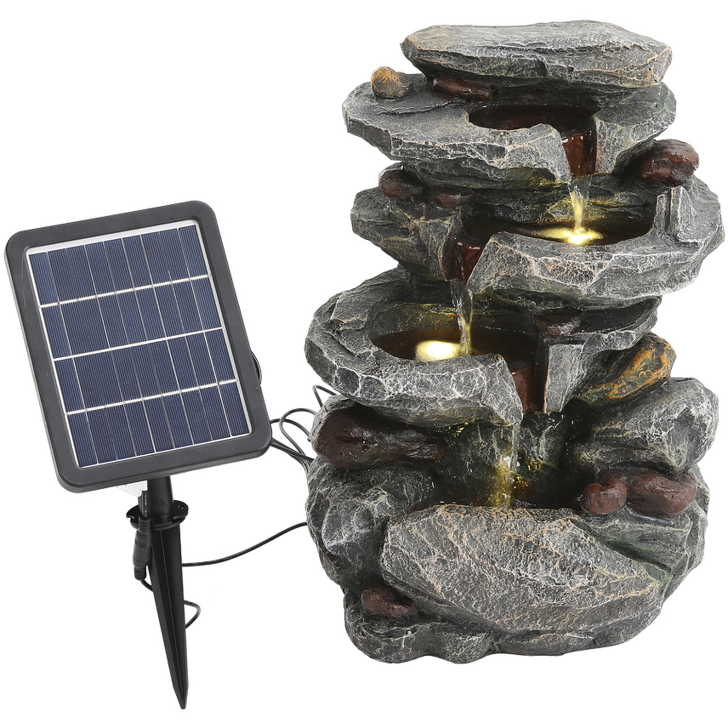 Realistic Rockery Solar Fountain