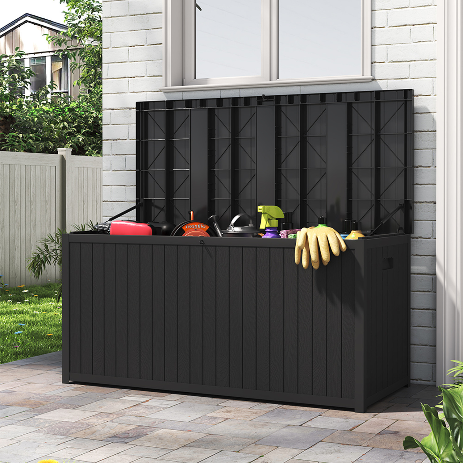 HomeScape Garden Storage Waterproof Box with Lockable Lid