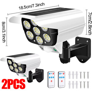 Pack of 2 Solar PIR Motion Sensor LED Outdoor Security Wall Lights