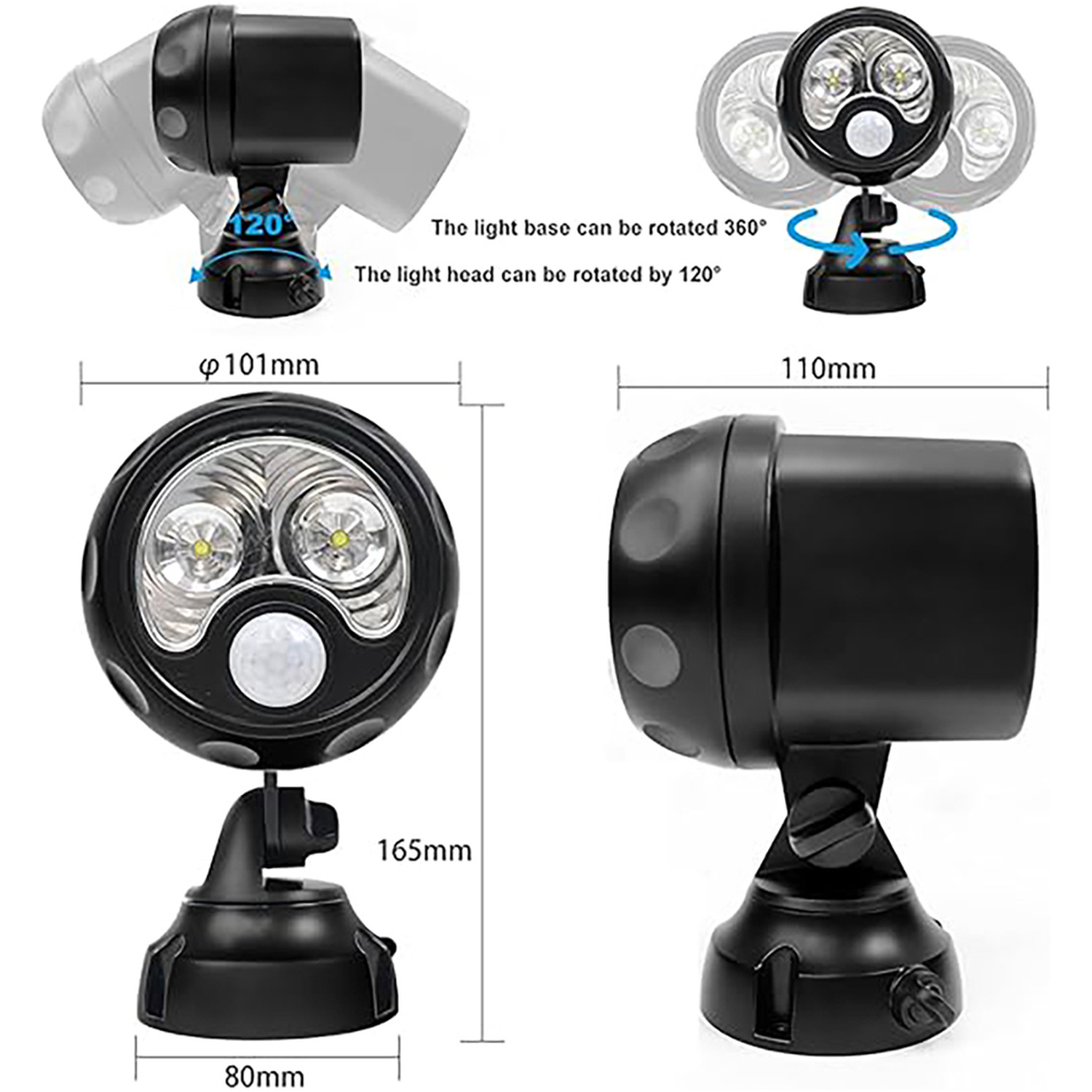 Outdoor Motion Sensor Security Light Battery Operated IP65
