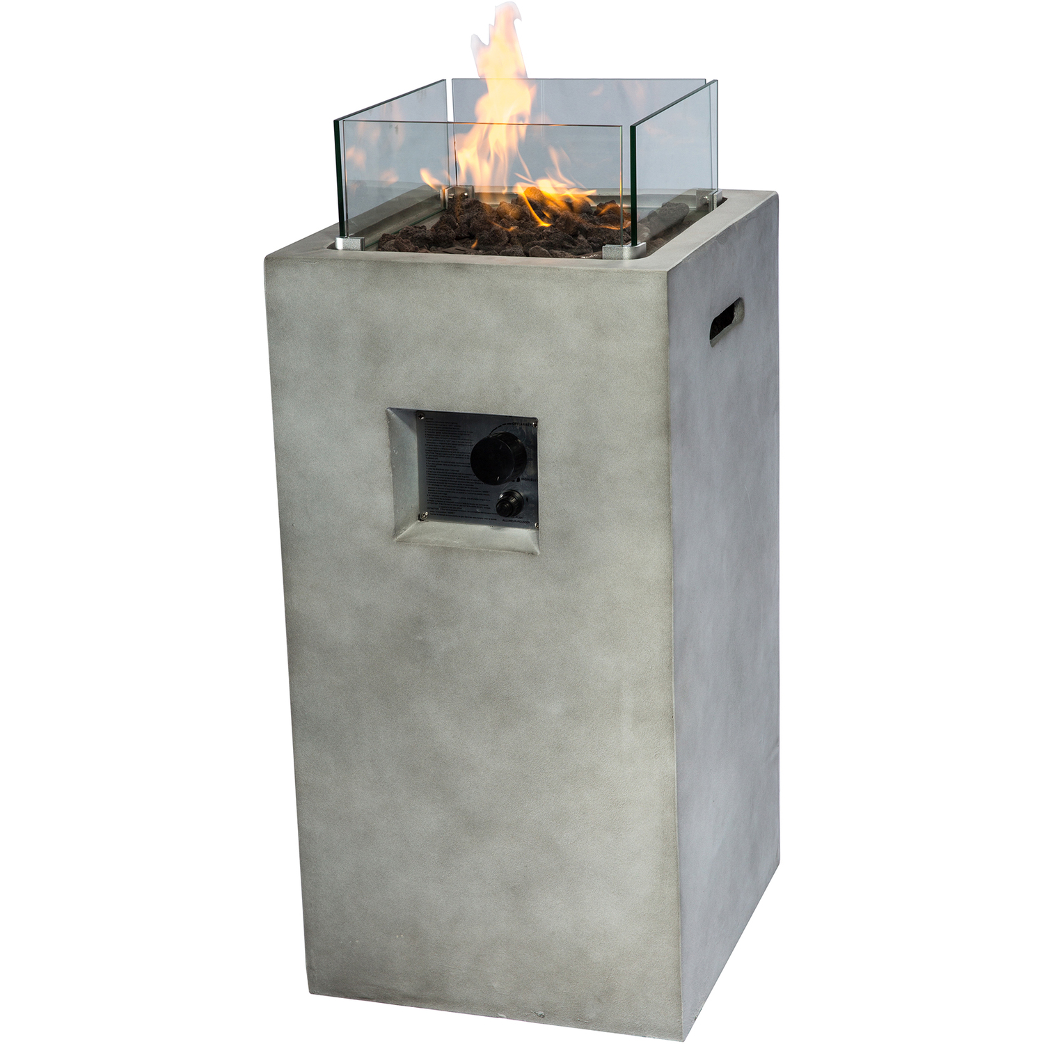 Column Outdoor Small Gas Fire Pit Heater with Screen