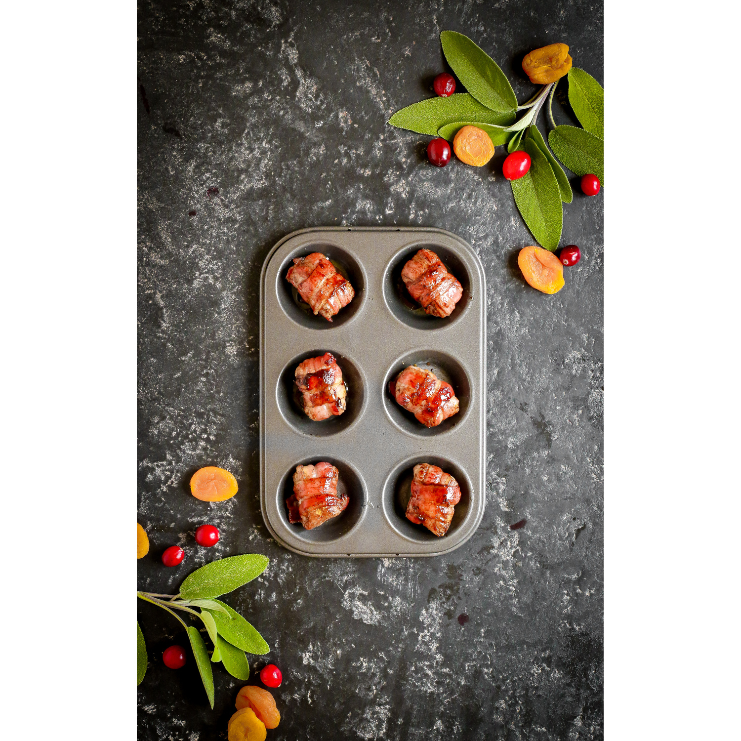 MasterClass Non-Stick 6 Hole Deep Baking Pan