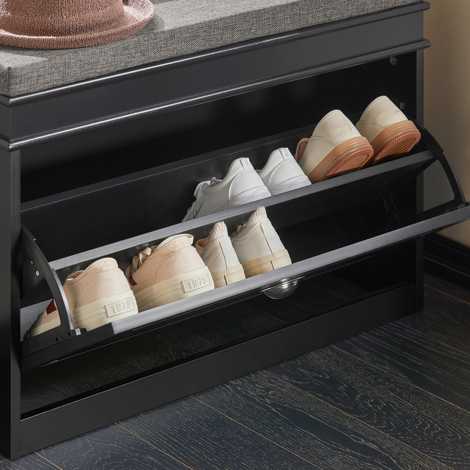 Shoe Cabinet with Flip-drawer