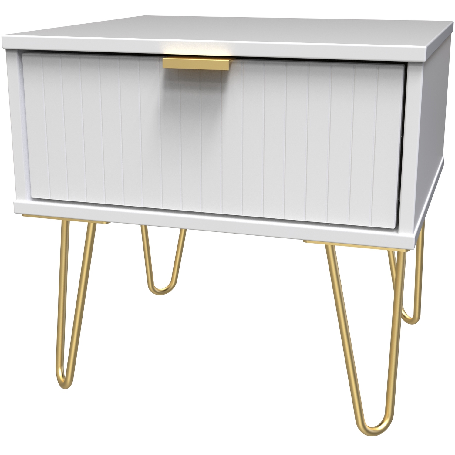 Linear Ready Assembled 1 Drawer Bedside Cabinet with Legs