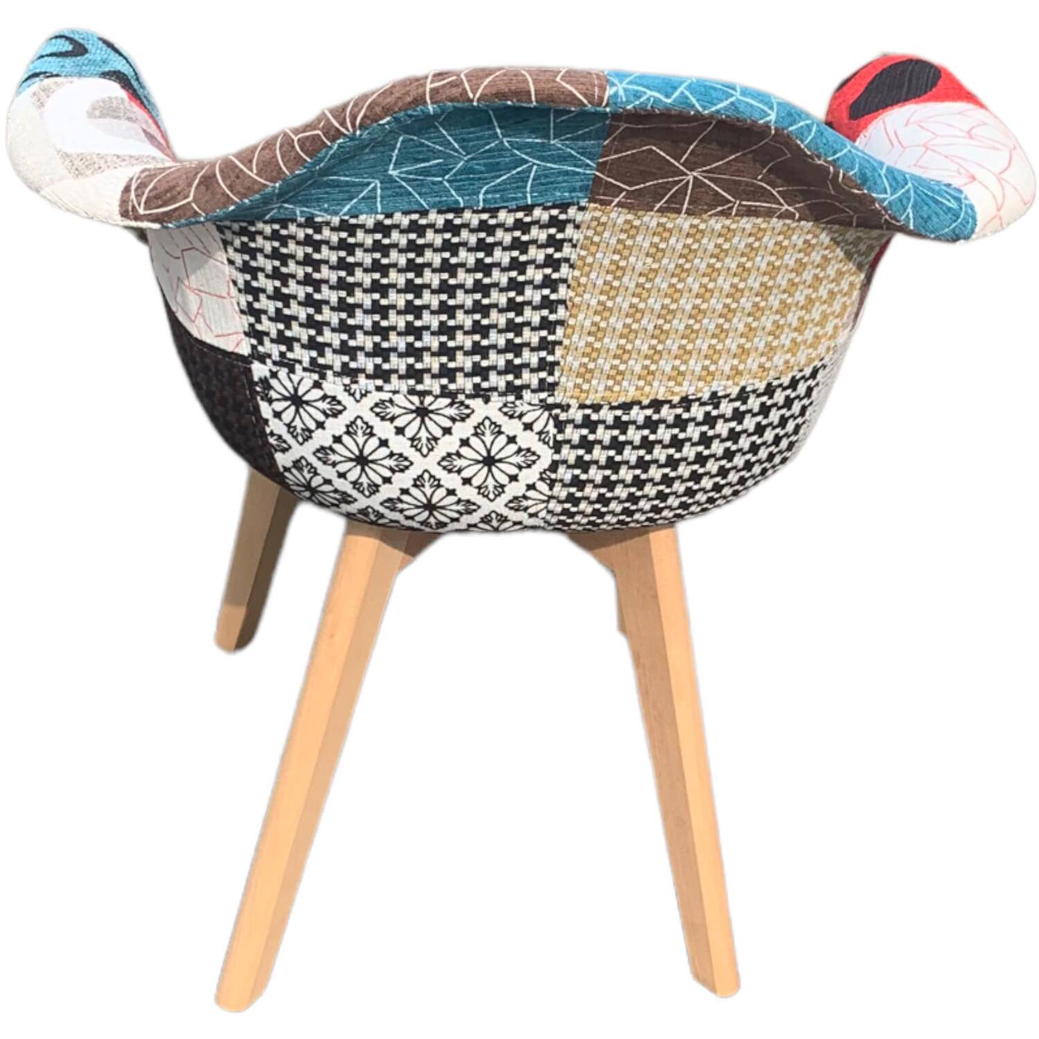Multicoloured Dining Chair Patchwork Tube Dining Chair - Single