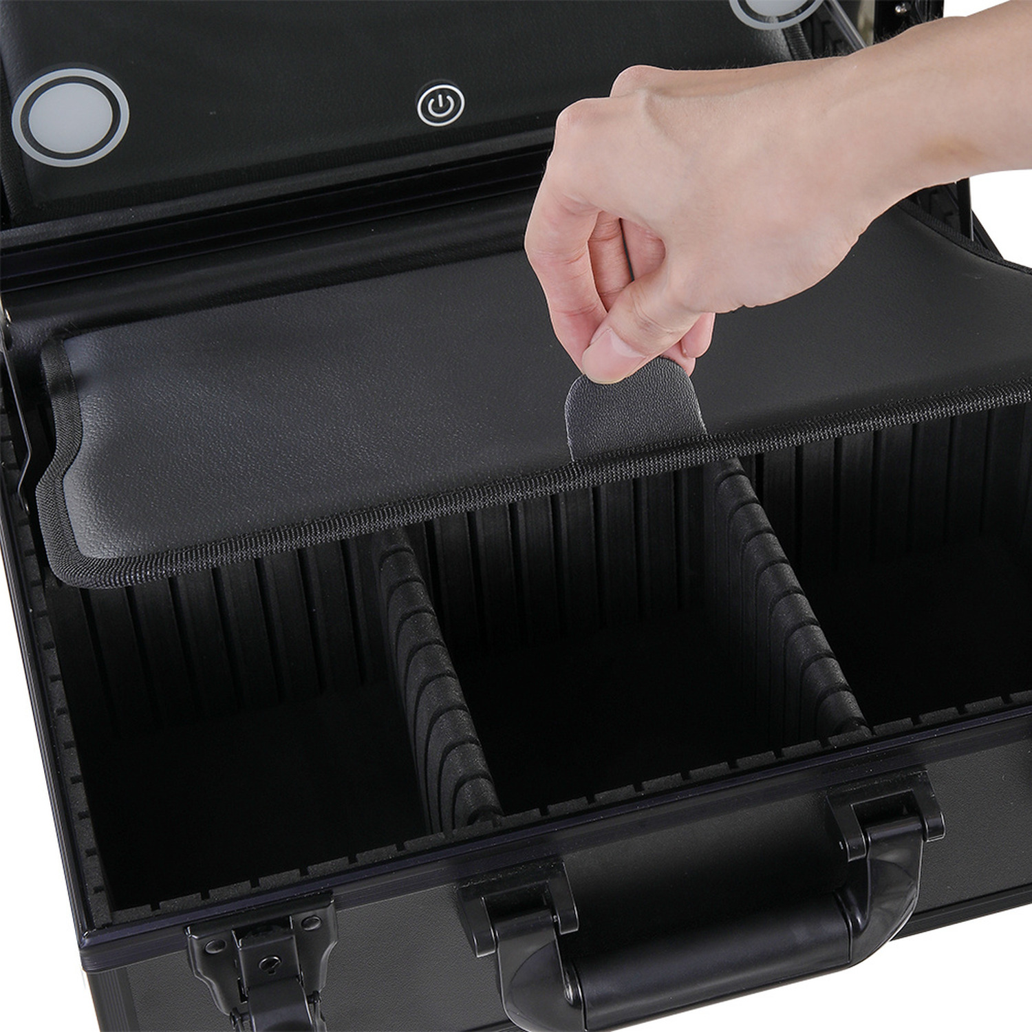 Professional Makeup Organiser Box Vanity Case with LED Mirror and ...