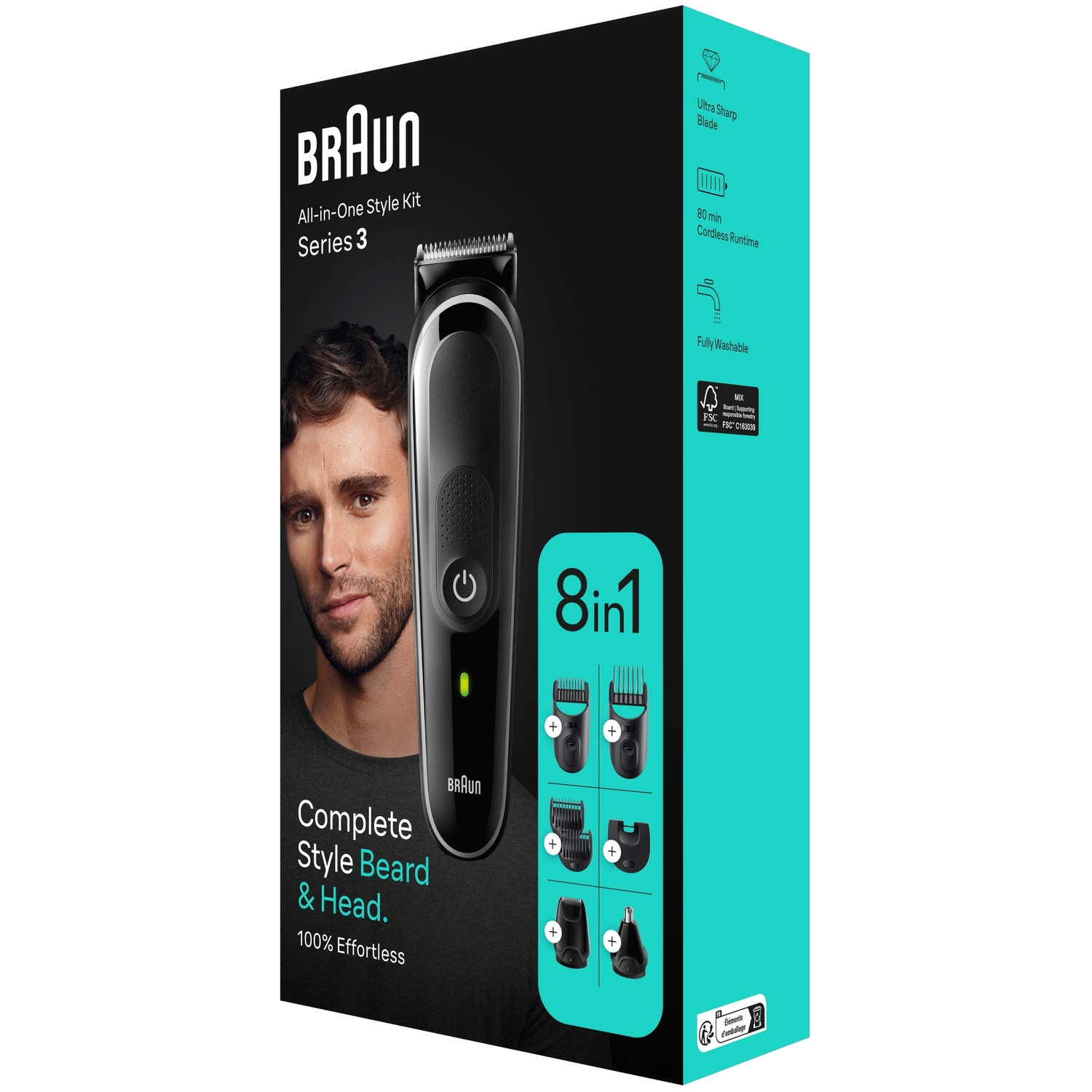Braun 8-In-1 Style Kit Series 3 MGK3440, 8-in1 Kit For Beard, Hair More