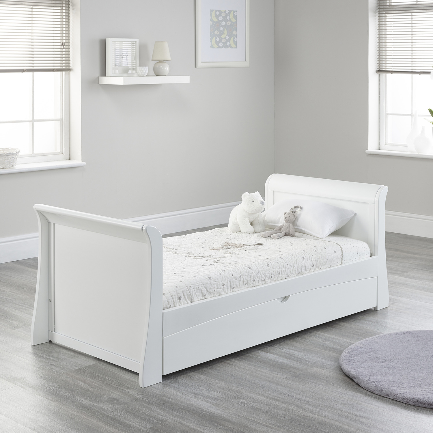 Lillian Sleigh cot bed with Drawer