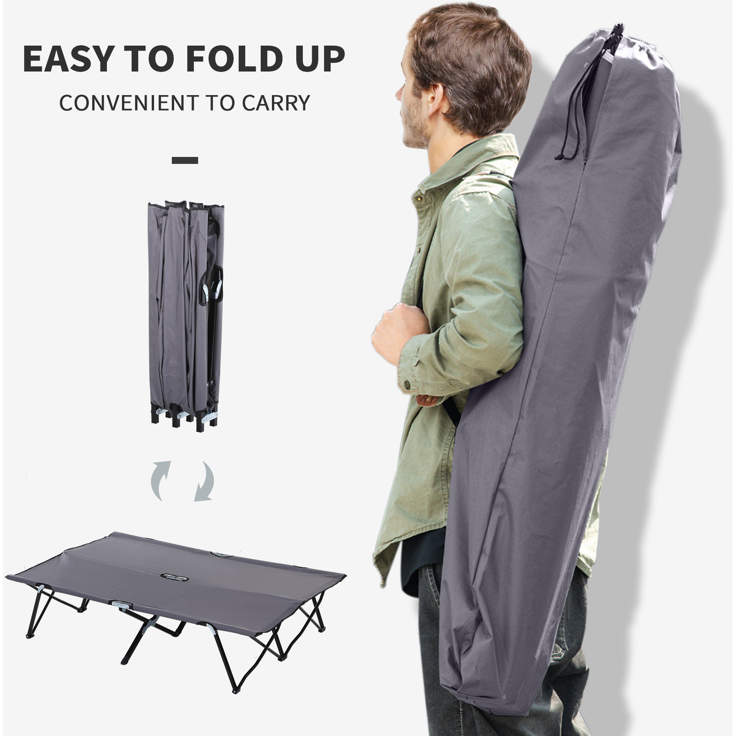 Folding Camping Bed With Portable Travel Bag