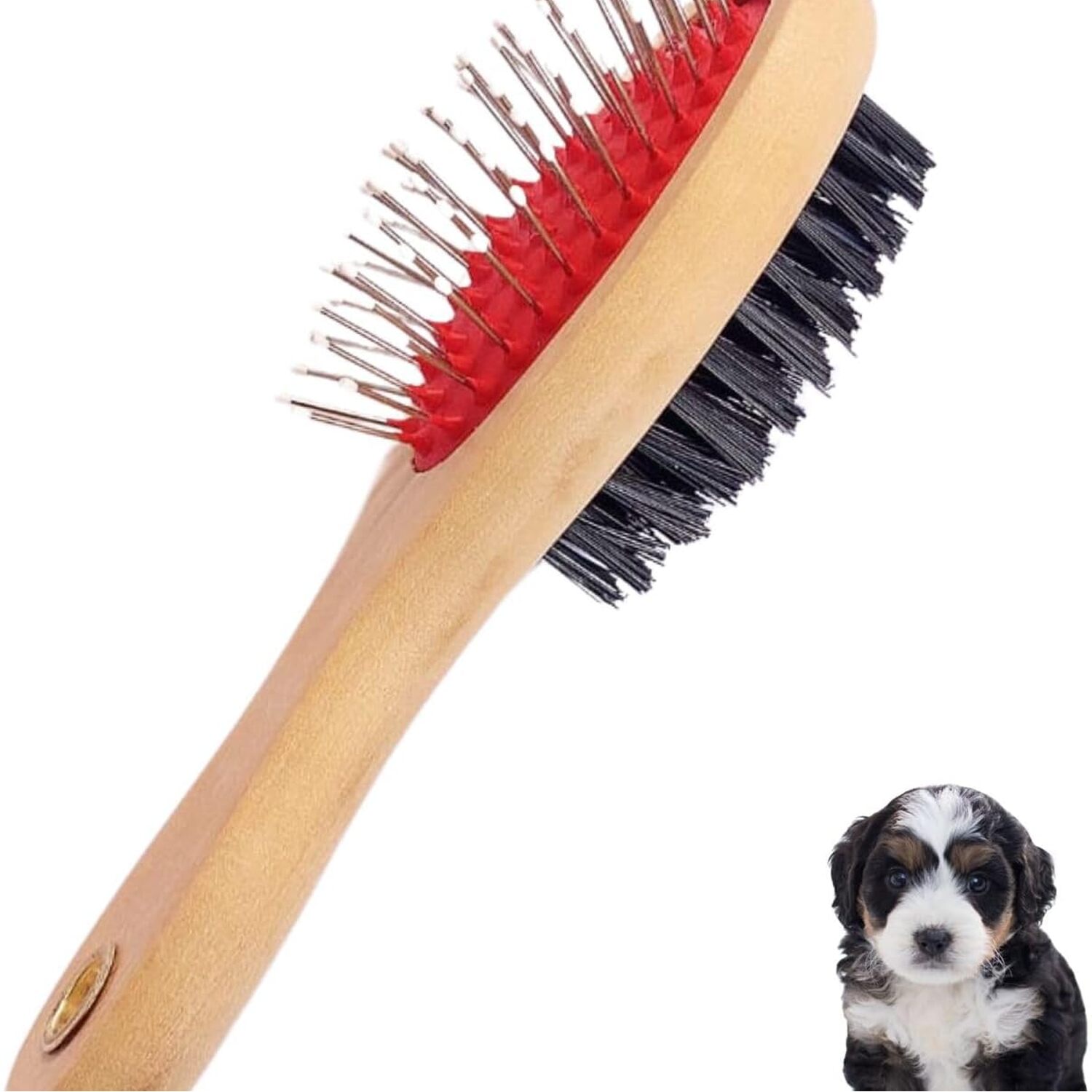 Wooden Double Sided Dog Brush for Grooming