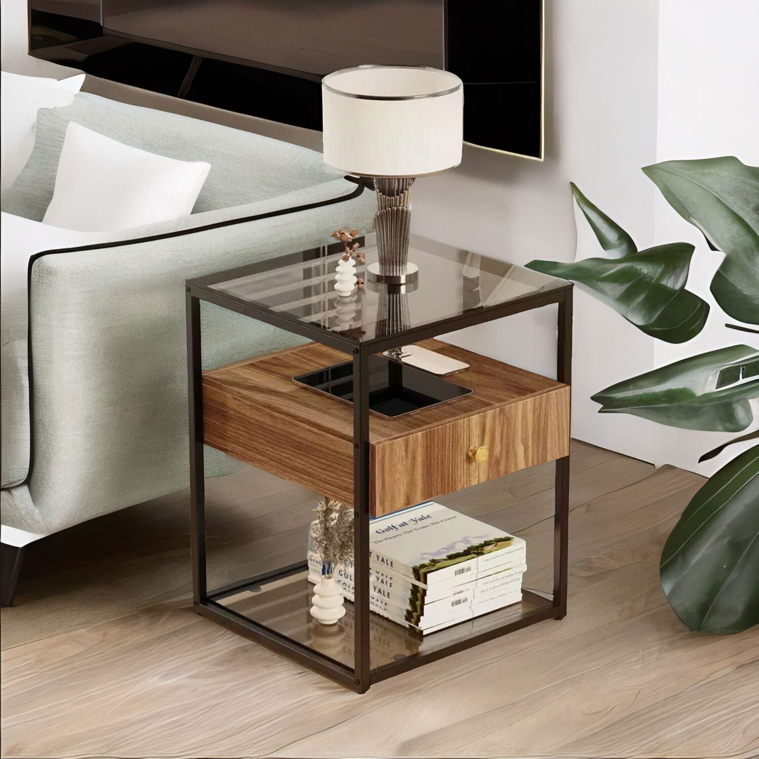 Industrial Console Table With Thick Table Top Rustic