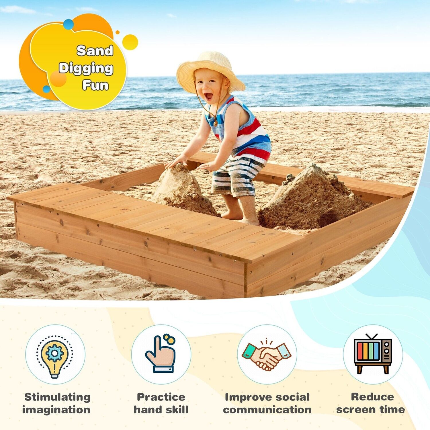 Outdoor Children Sandbox Play Station