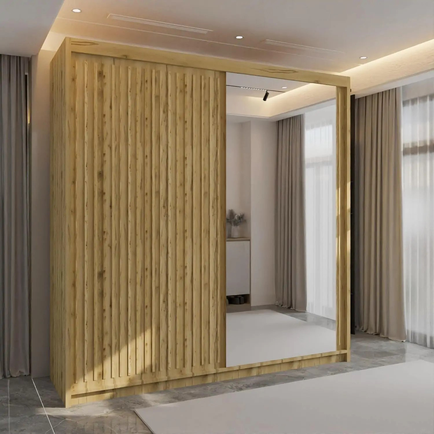London Sliding Mirror Wardrobe