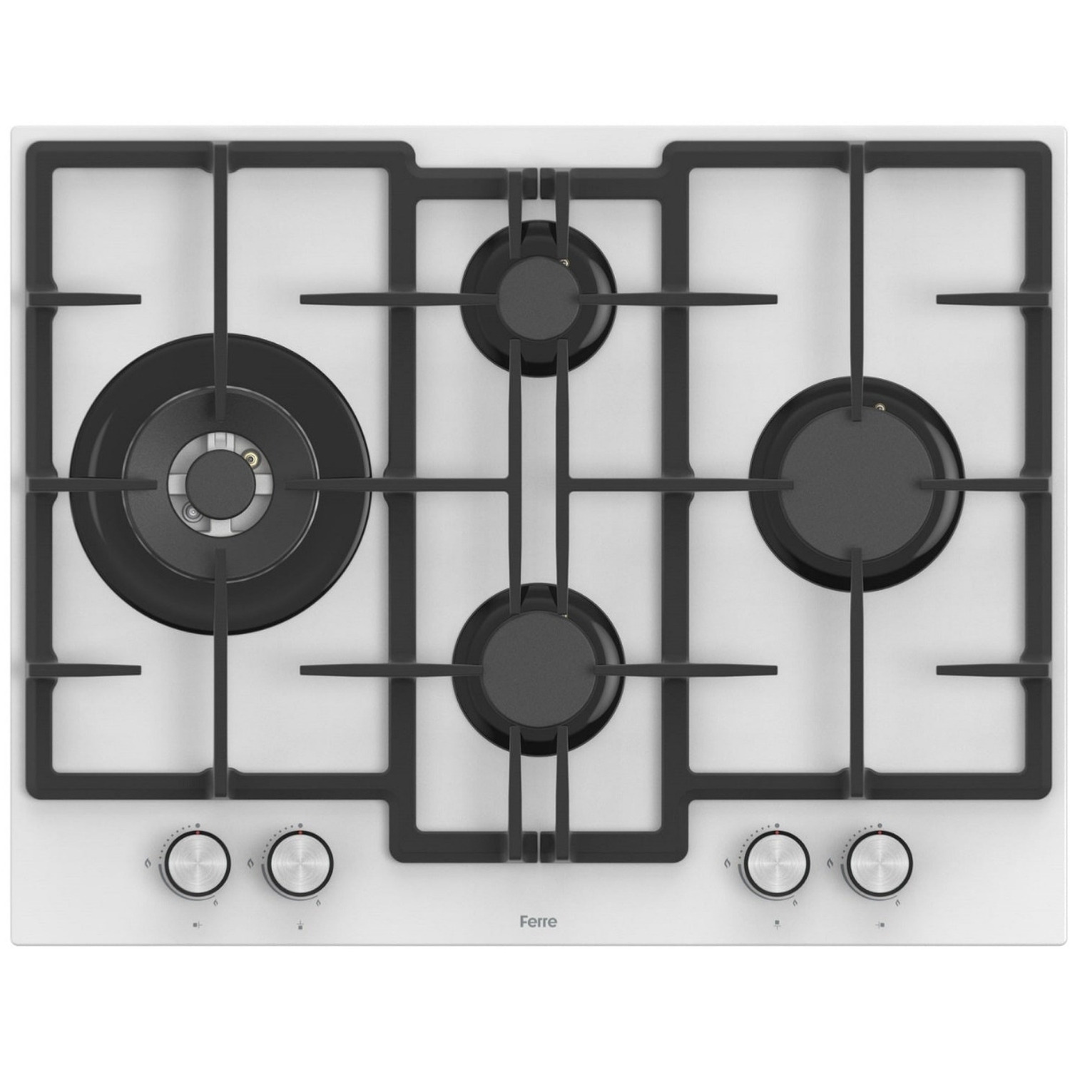 65cm Built-in Gas 4 Burner Hob with Cast Iron Pan Supports