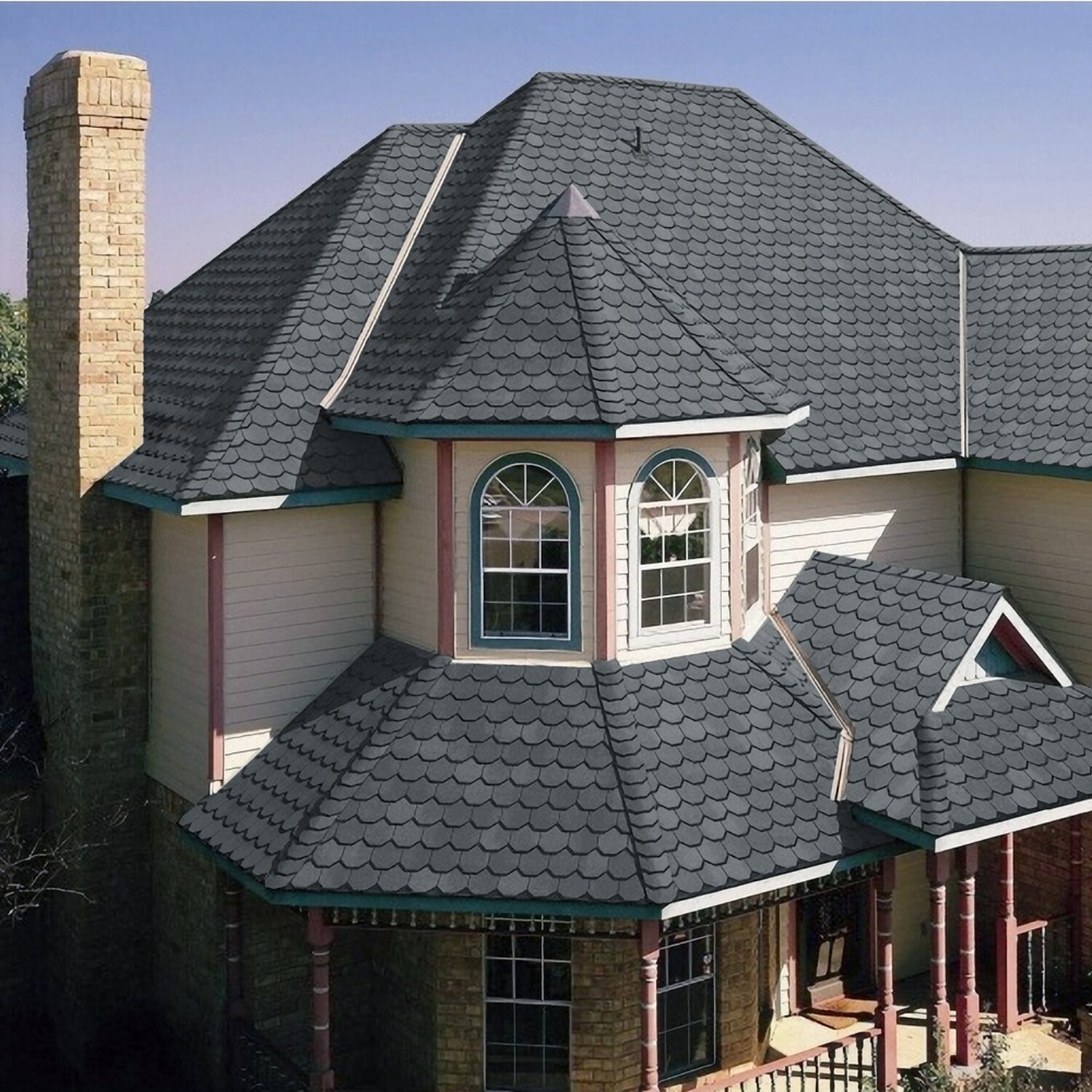 Livingandhome 18Pcs Fish Scale Asphalt Roofing Shingles