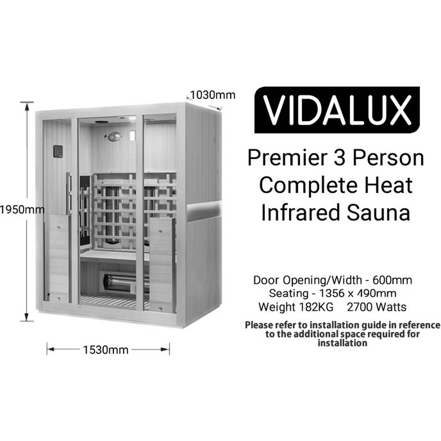 Vidalux Premier Full Spectrum Infrared Sauna With Complete Heat