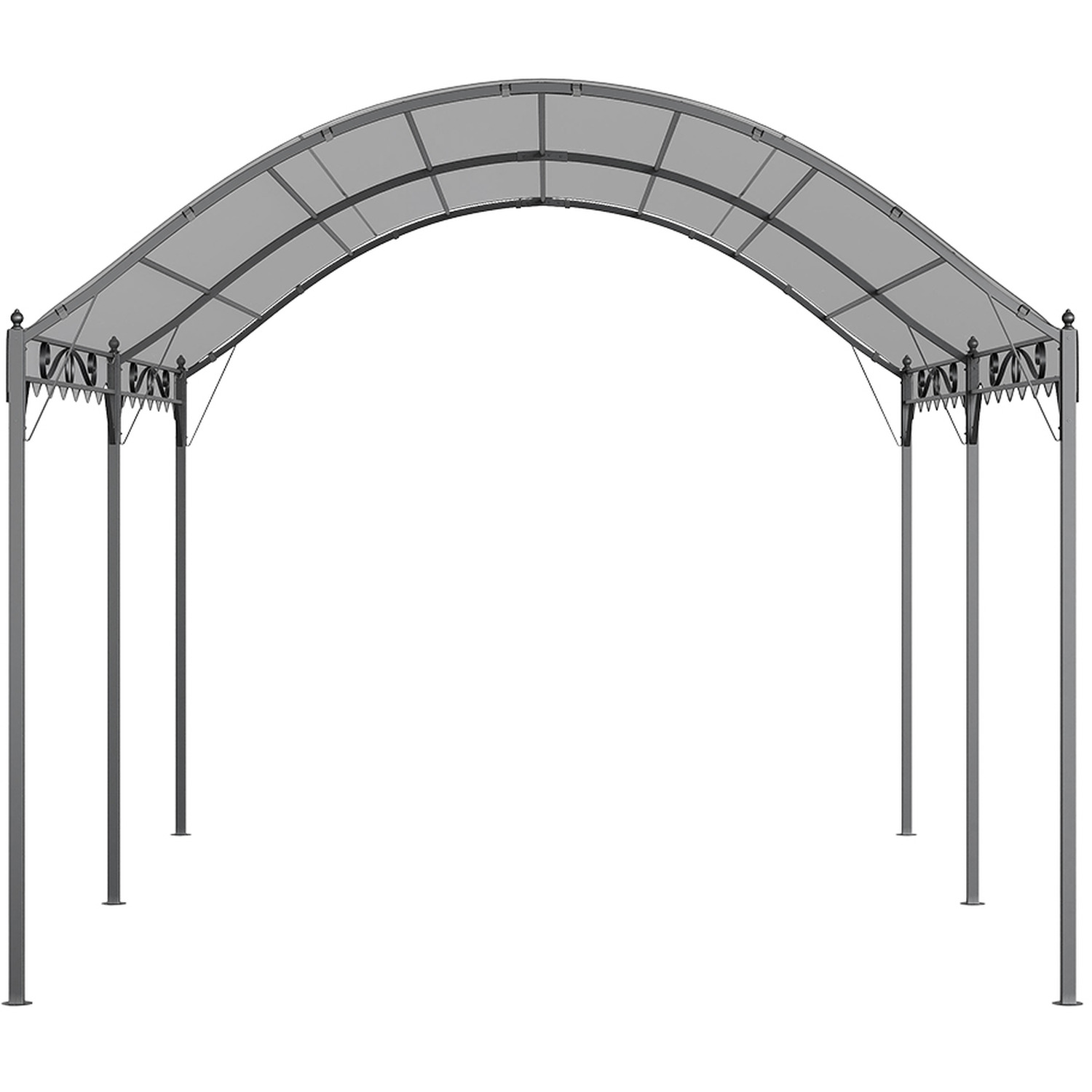 Outdoor Metal Frame Arched Carport Canopy