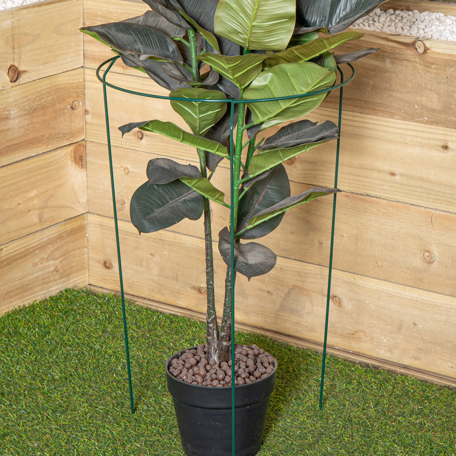 Pack of 3 Metal Herbaceous Garden Plant Support Ring Large 40cm x 60cm