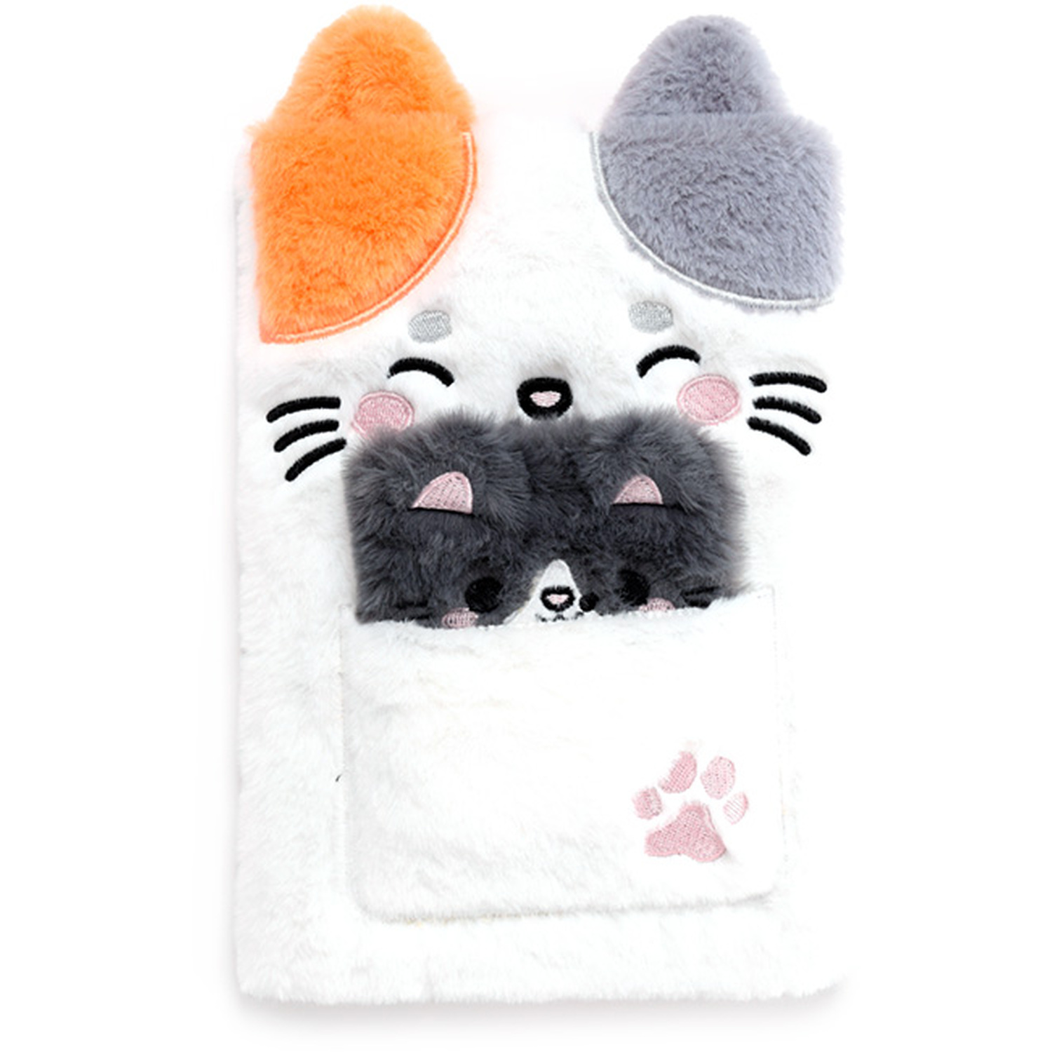 Plush A5 Notebook with Pouch and Mini Notebook - Adoramals Lola the Cat