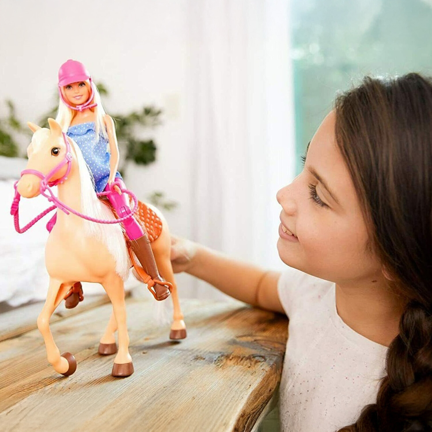 Doll and Horse Playset, Blonde Hair with Riding Accessories