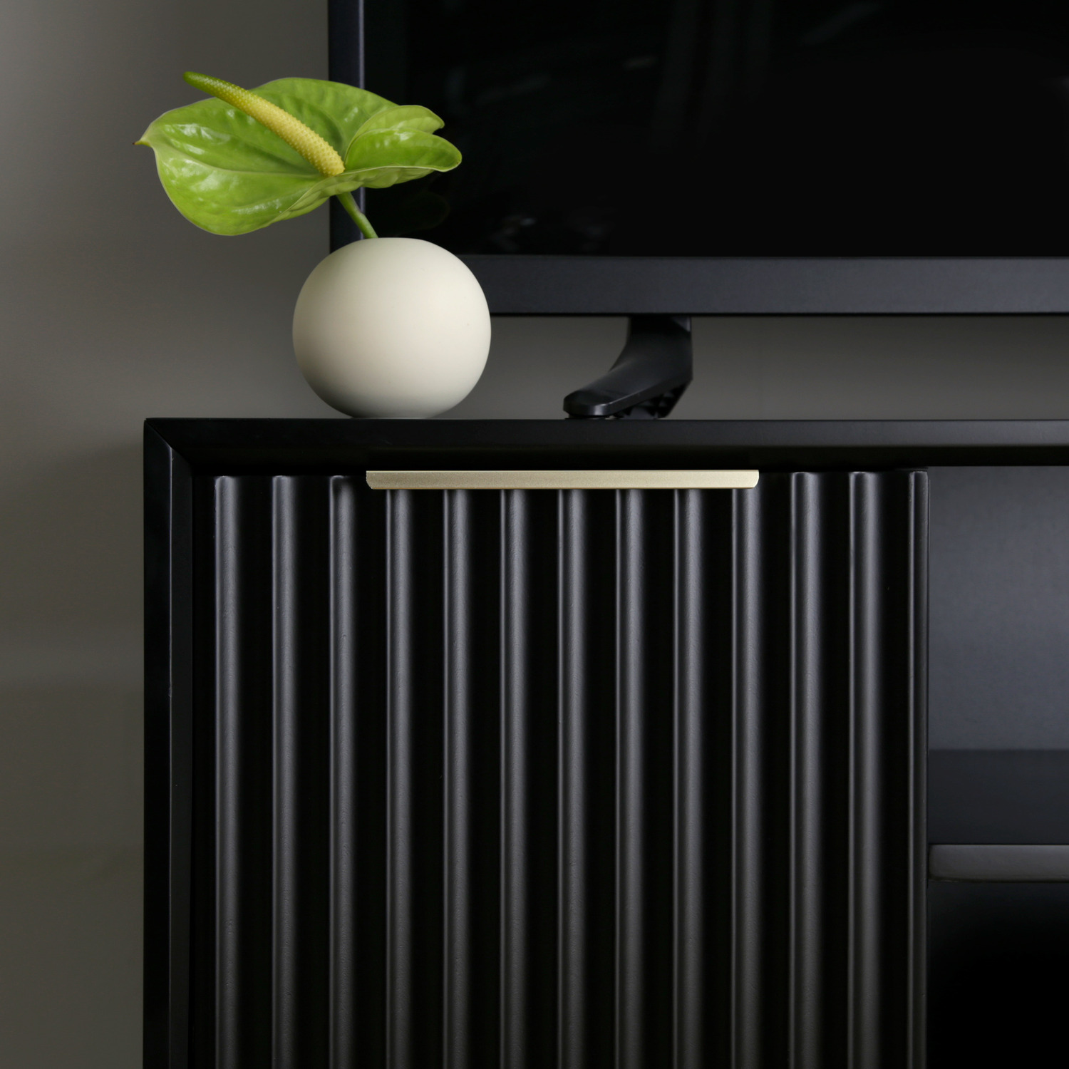 Monza - Fluted TV Unit with Storage