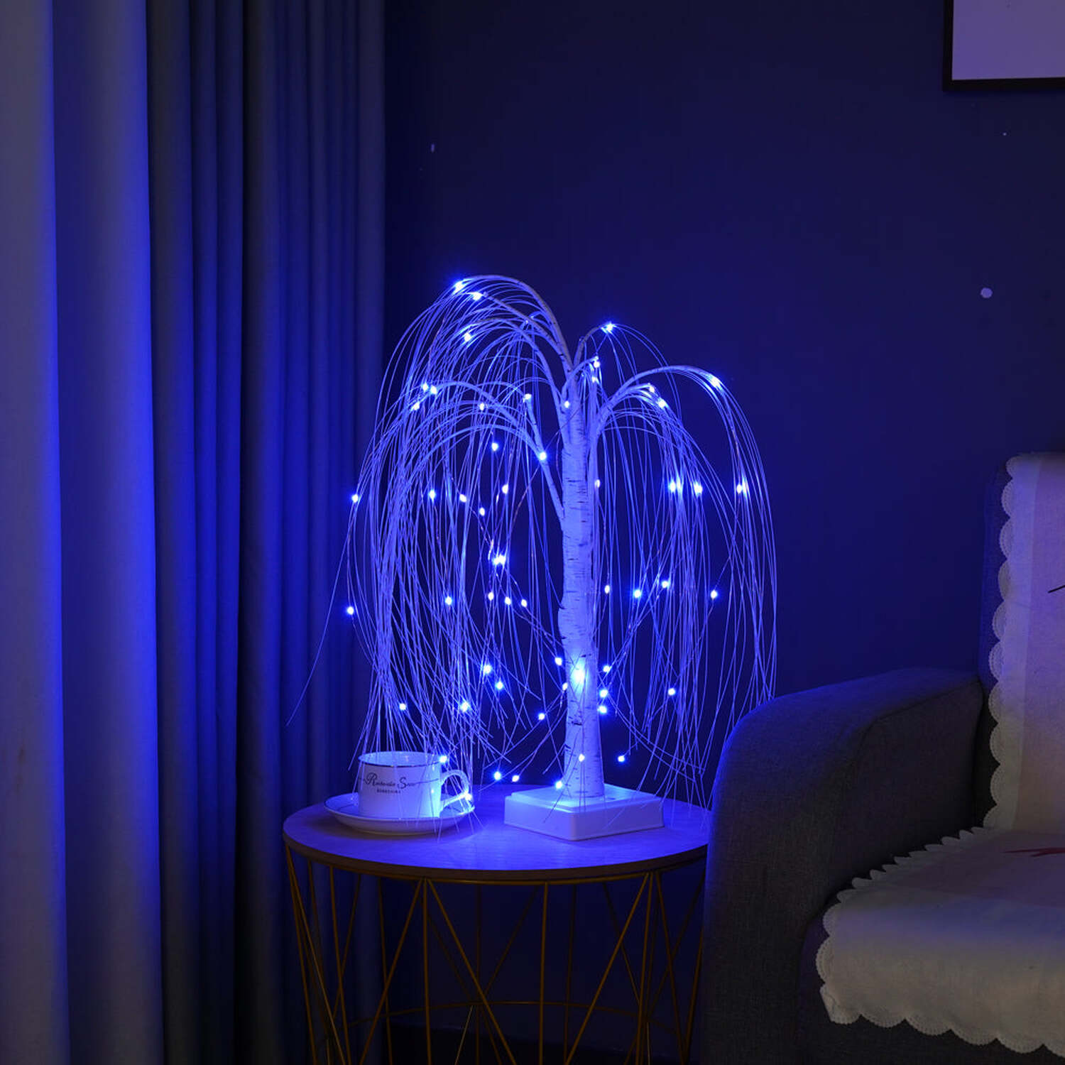 60 LED Christmas Willow Tree Lamp Remote Included