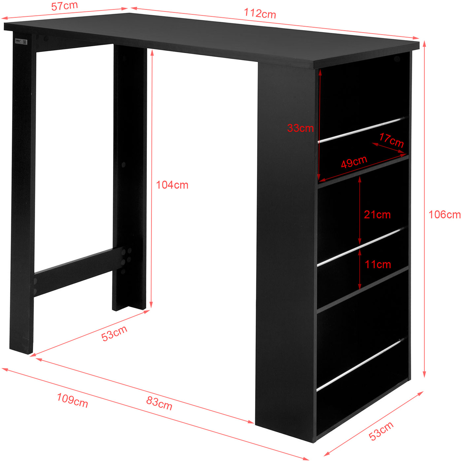 SoBuy Kitchen Breakfast Bar Table