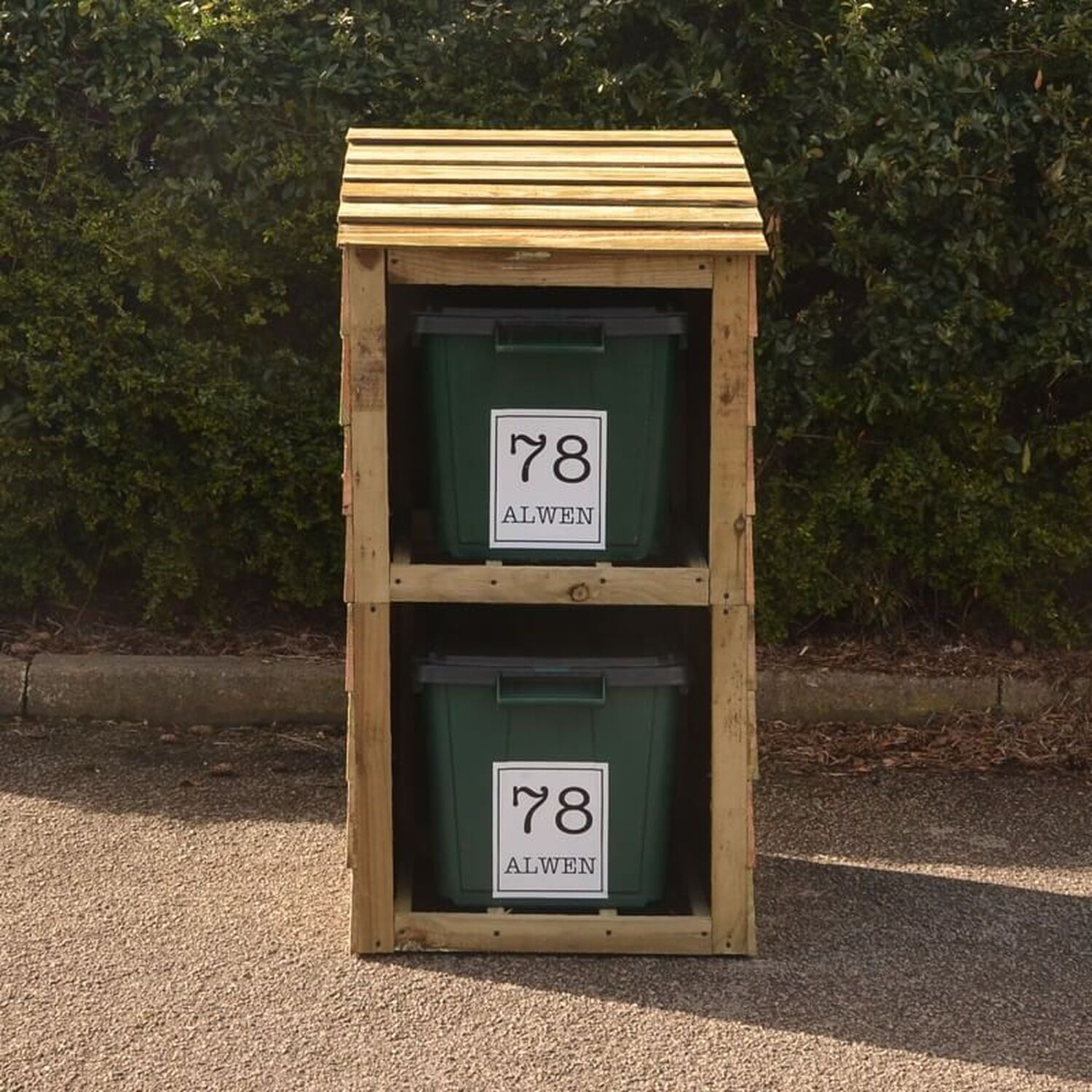 Recycle Bin Store for 2 Bins and 2 Address Stickers