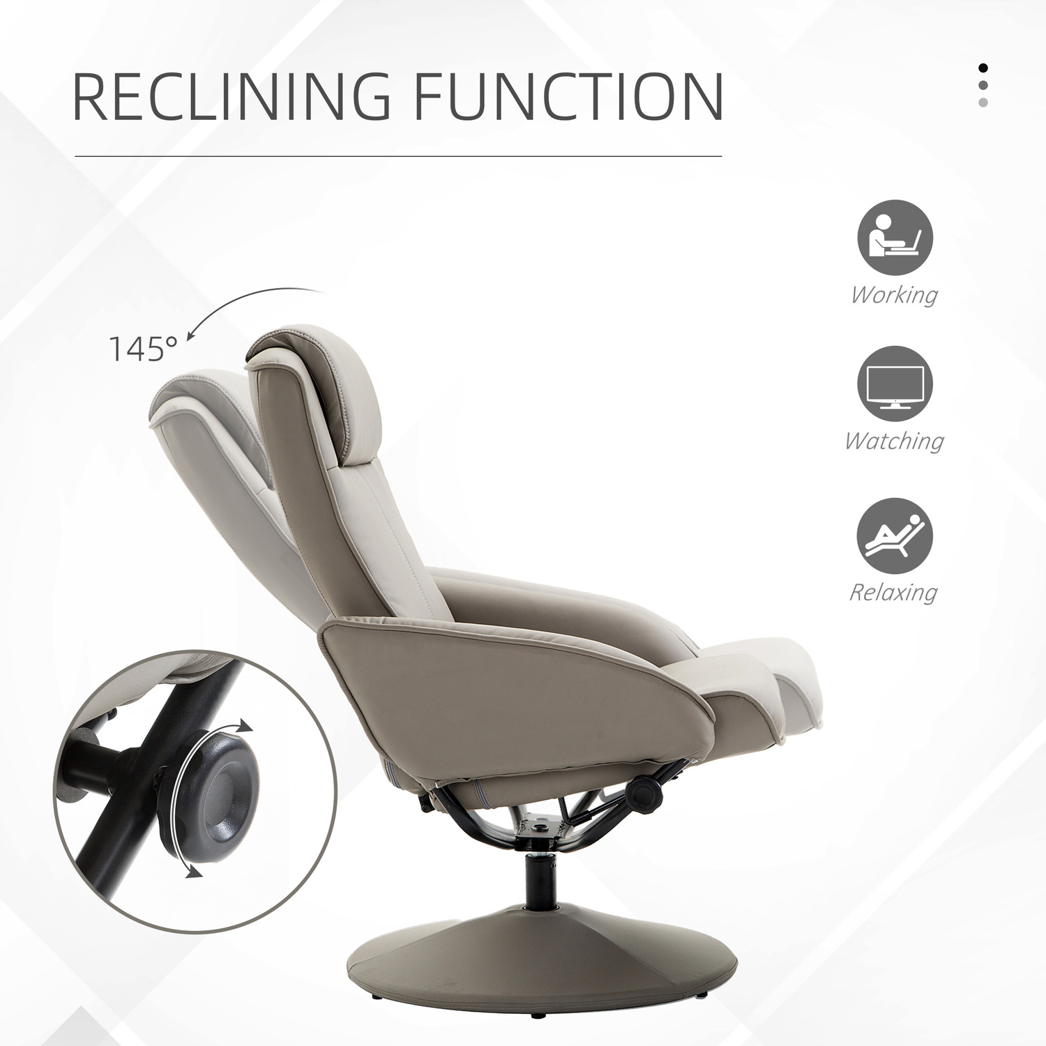 HOMCOM Recliner Chair with Footstool
