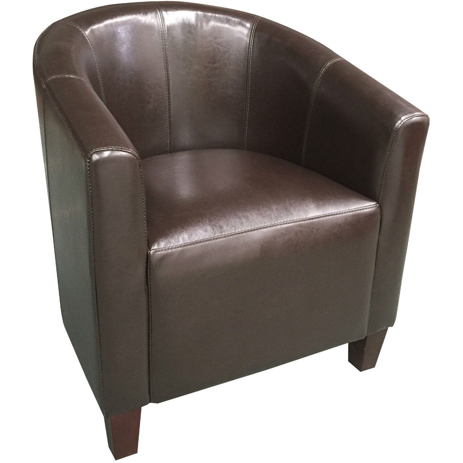 Luxury Leather Effect Tub Chair