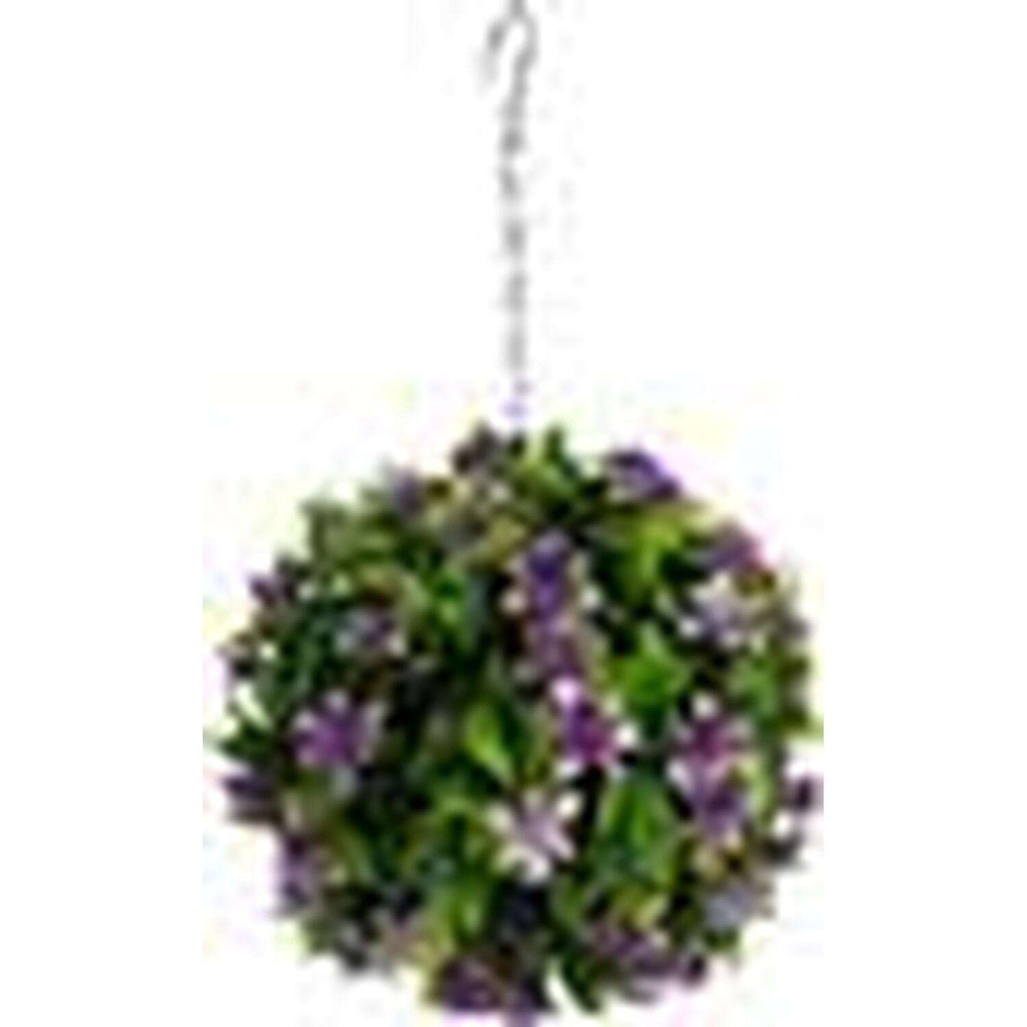 Best Artificial 23cm Purple Lily Hanging Basket Flower Topiary Ball