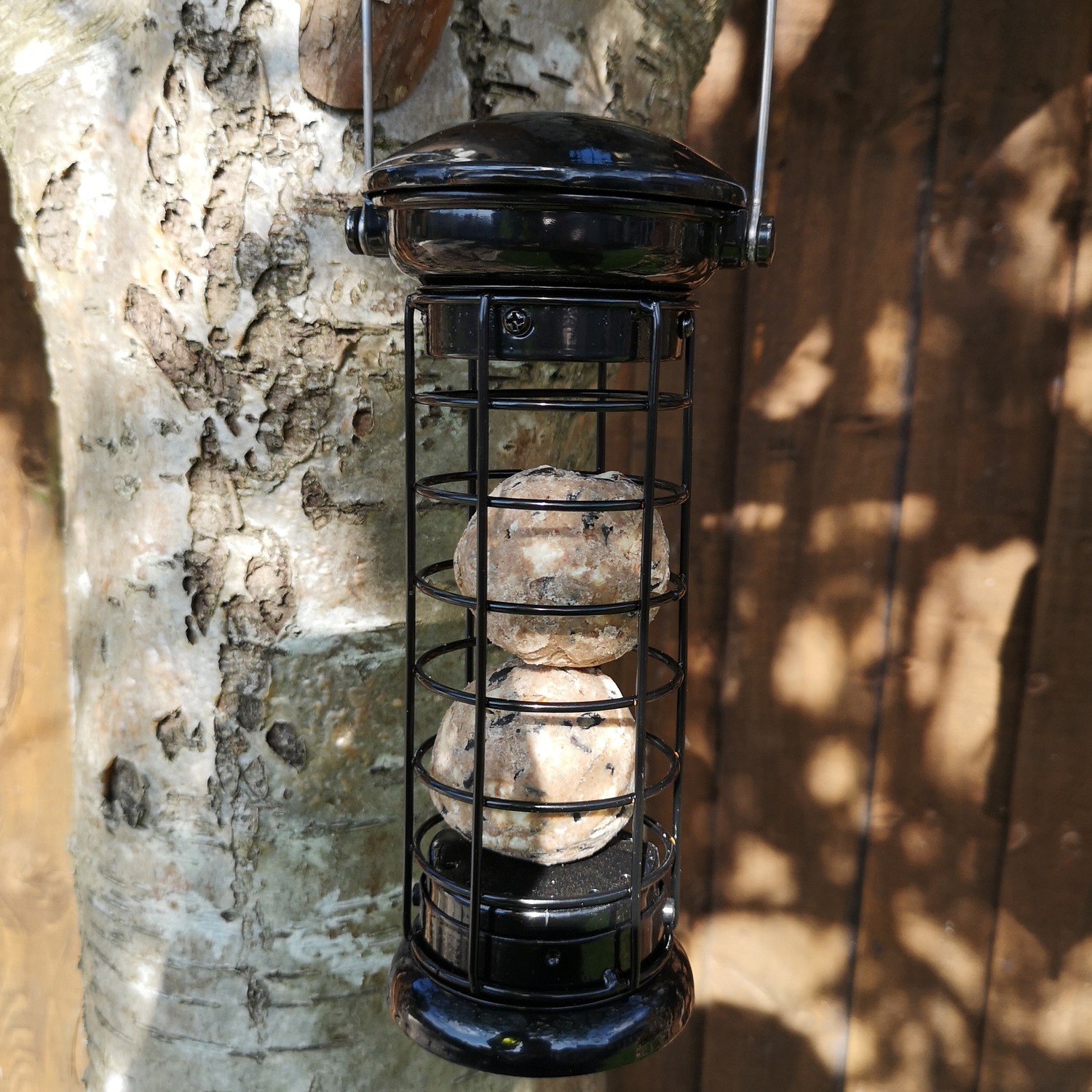 Heavy Duty Flick and Click Garden Wild Bird Hanging Black Metal Fat ...