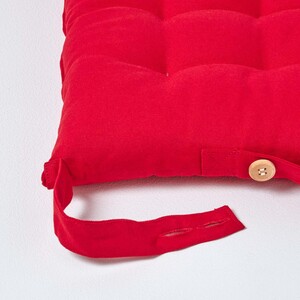 Solid Cotton Seat Pad with Button Straps