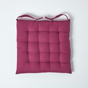 Solid Cotton Seat Pad with Button Straps
