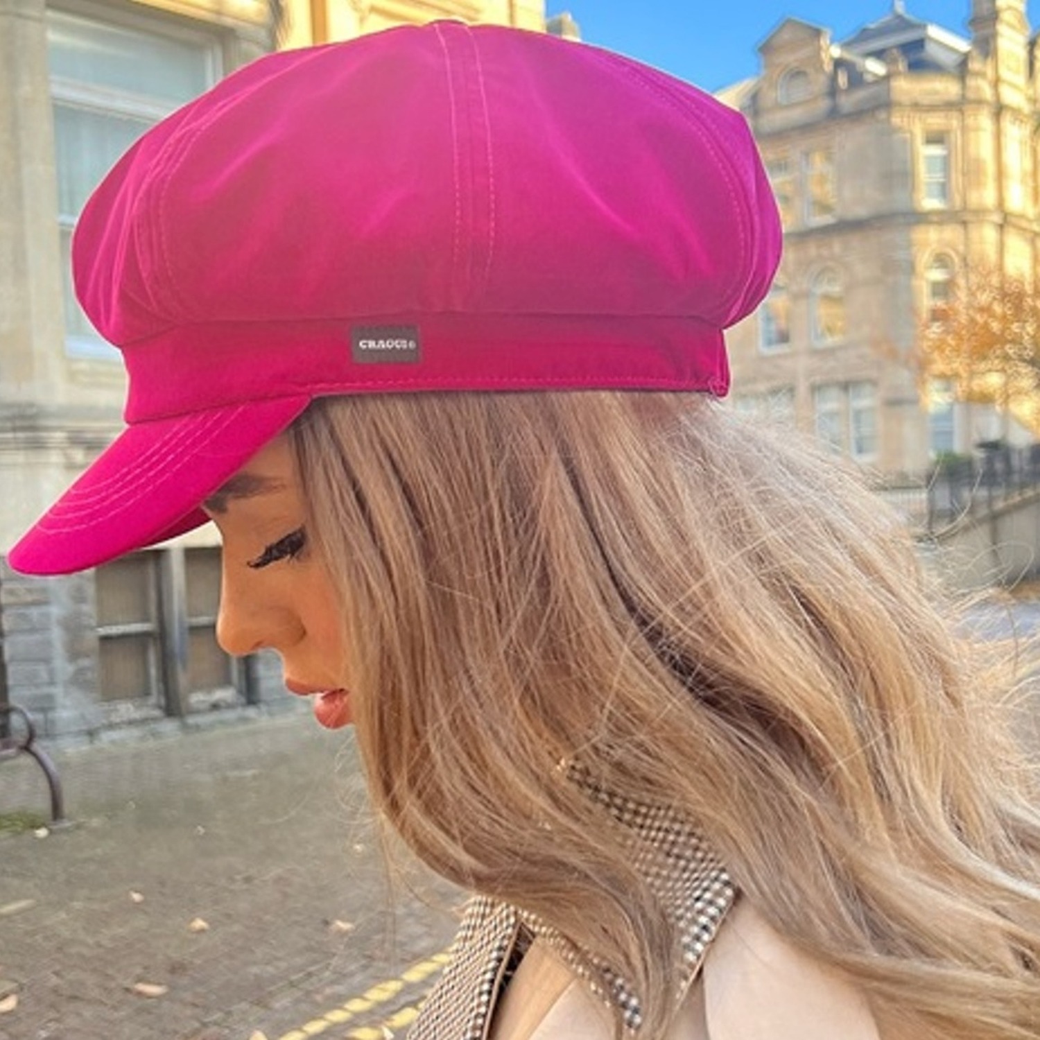 Baker Boy Hat Pink Velvet Newsboy Cap