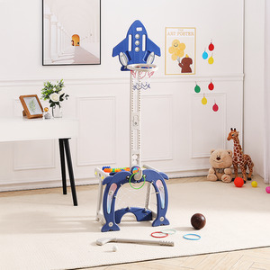 4 in 1 Soccer Basketball Building Block Play Centre with Golf for Kids