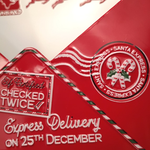 Metal Santa Envelope Shape Post Box Sign Christmas Decoration
