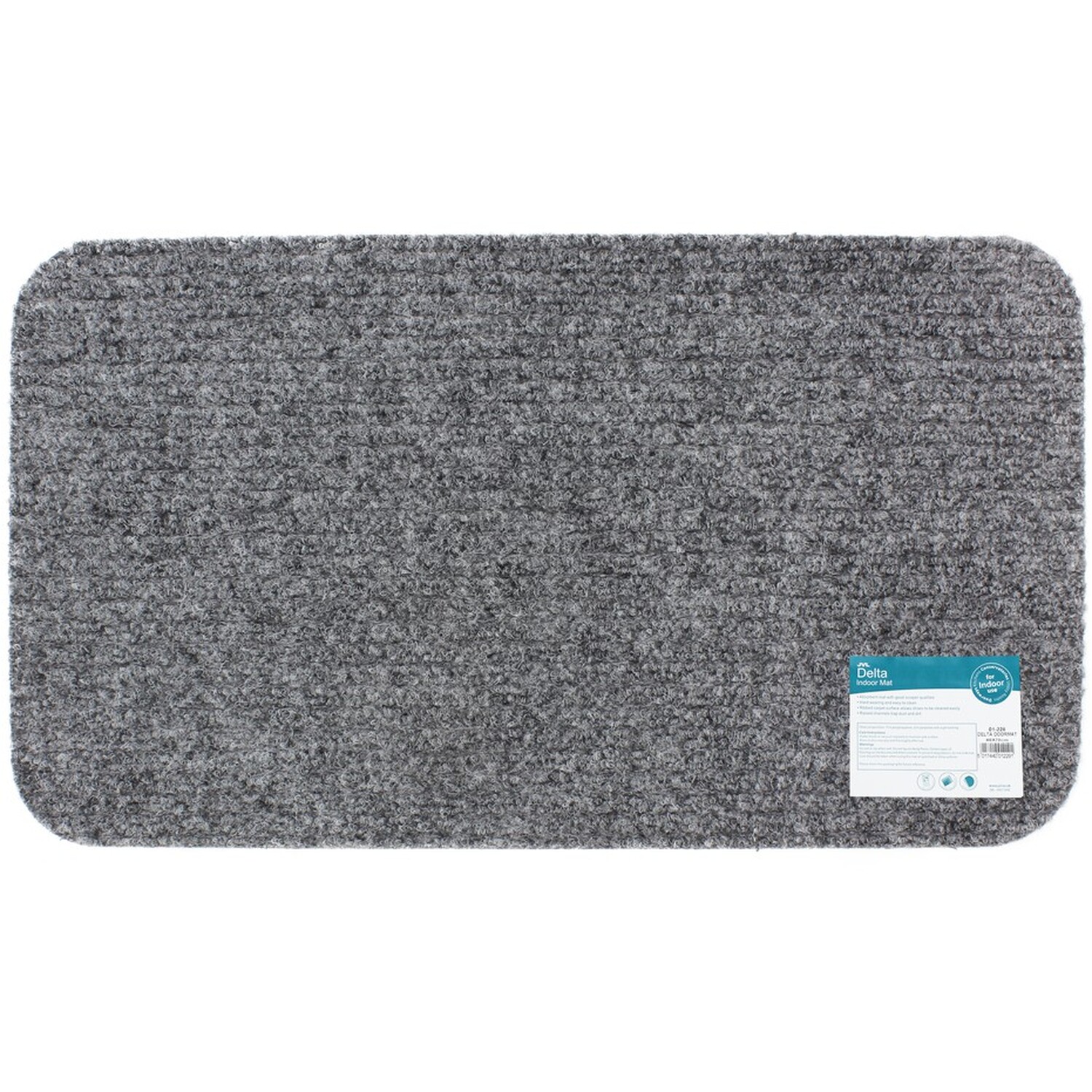 JVL Delta Indoor Mat - Grey