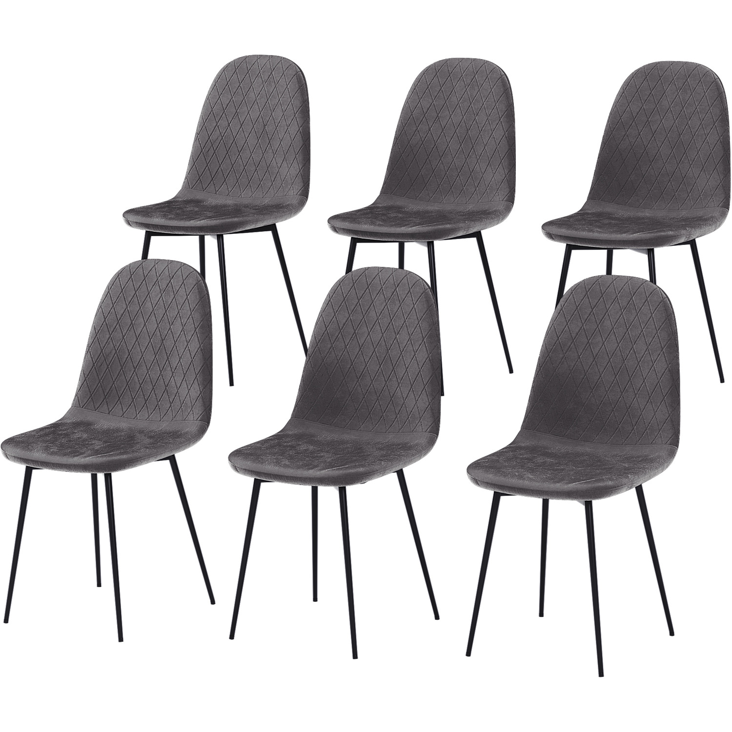 Vida Designs Luton Set of 6 Fabric Dining Chairs