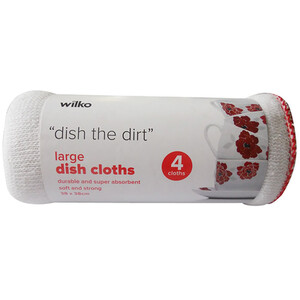 Pack of 4 Dish Cloths Large