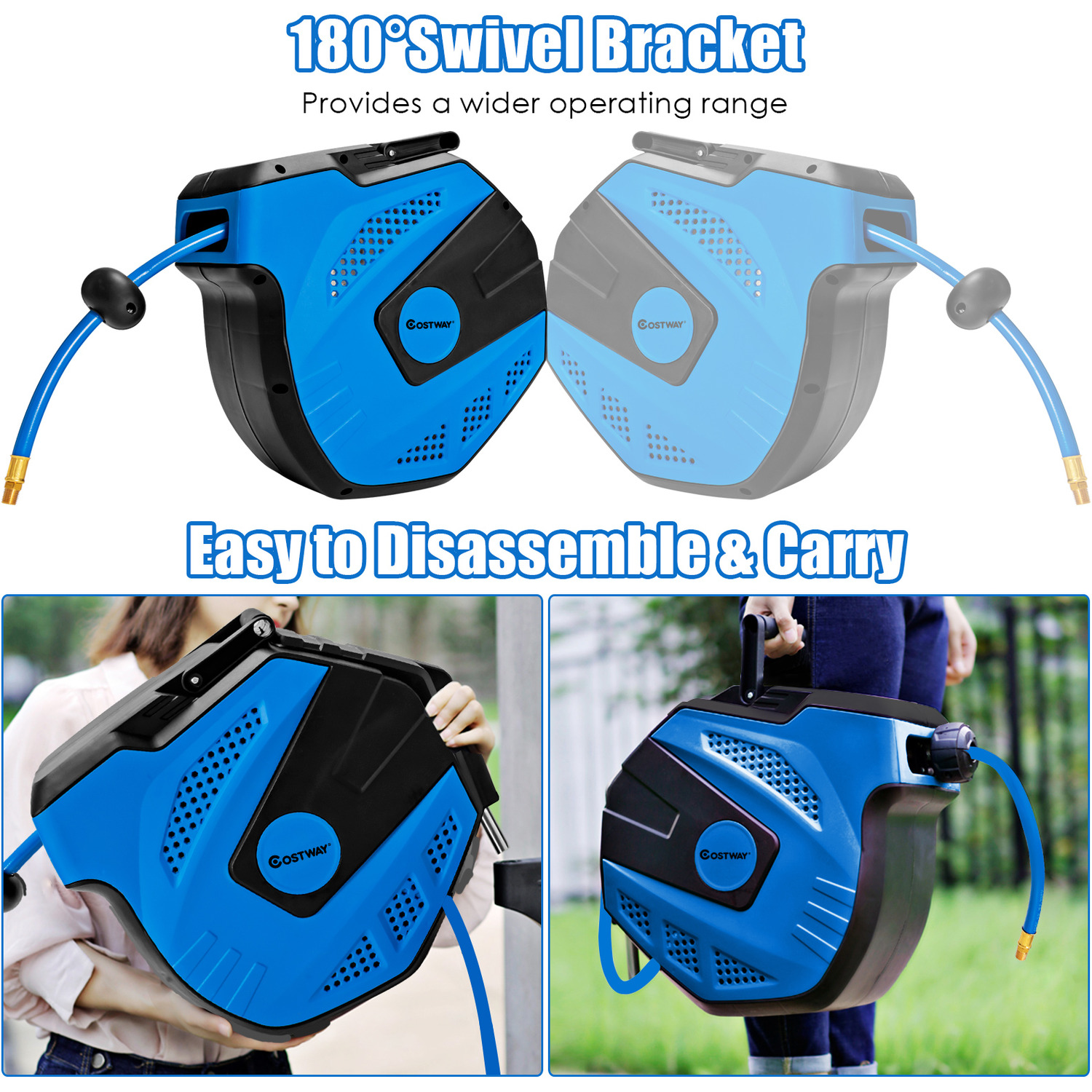 15M Wall-Mounted Auto Retractable Air Hose