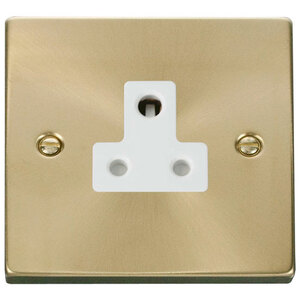 Satin Brushed Brass 1 Gang 5A Round Pin Socket