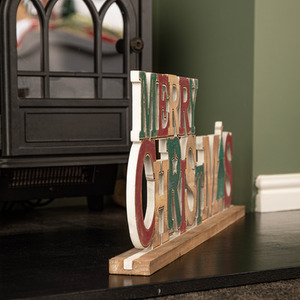 Wooden Merry Christmas Table Top Sign