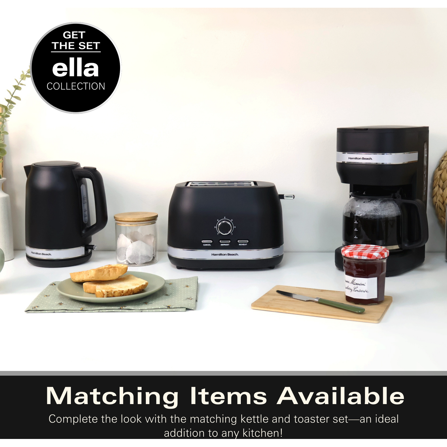 Ella 1.5L Matte Black Filter Coffee Machine