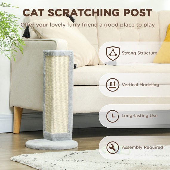 PawHut 56cm Corner Cat Scratching Post with Sisal Scratching Pad