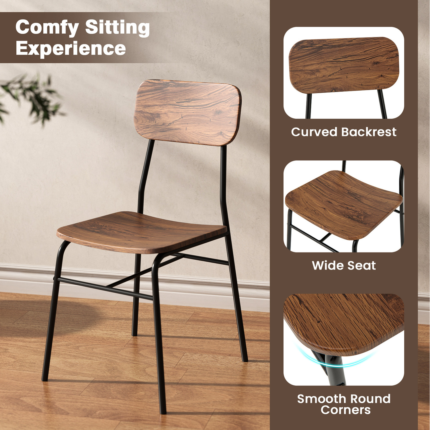 5-Piece Rectangular Table Chair Set