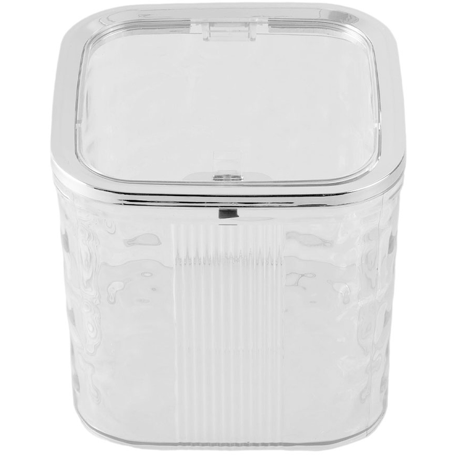Mini Desktop Trash Bin with Press-Top Lid and Ripple Texture