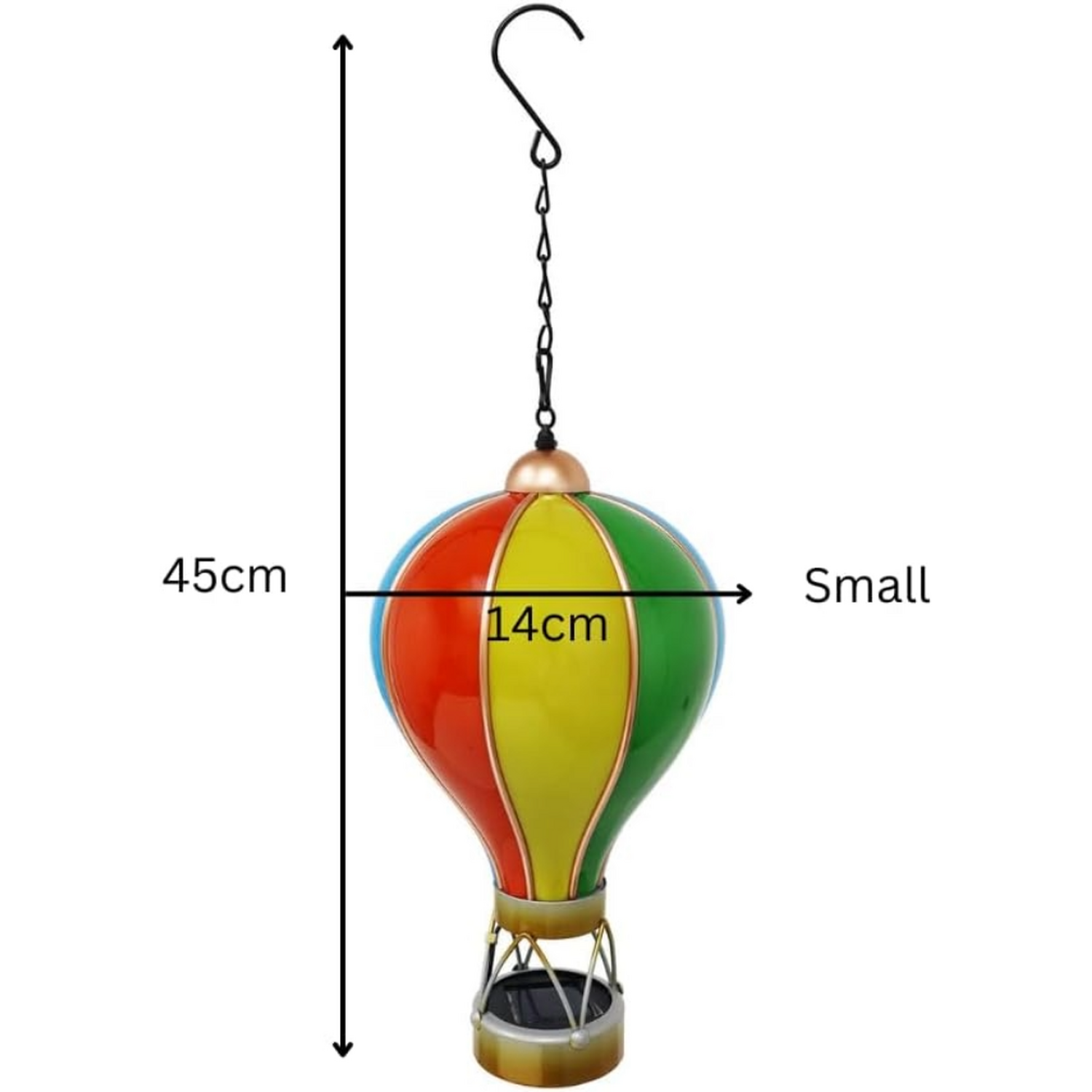 Rainbow Solar Hot Air Balloon Outdoor Hanging LED Light for Garden Patio