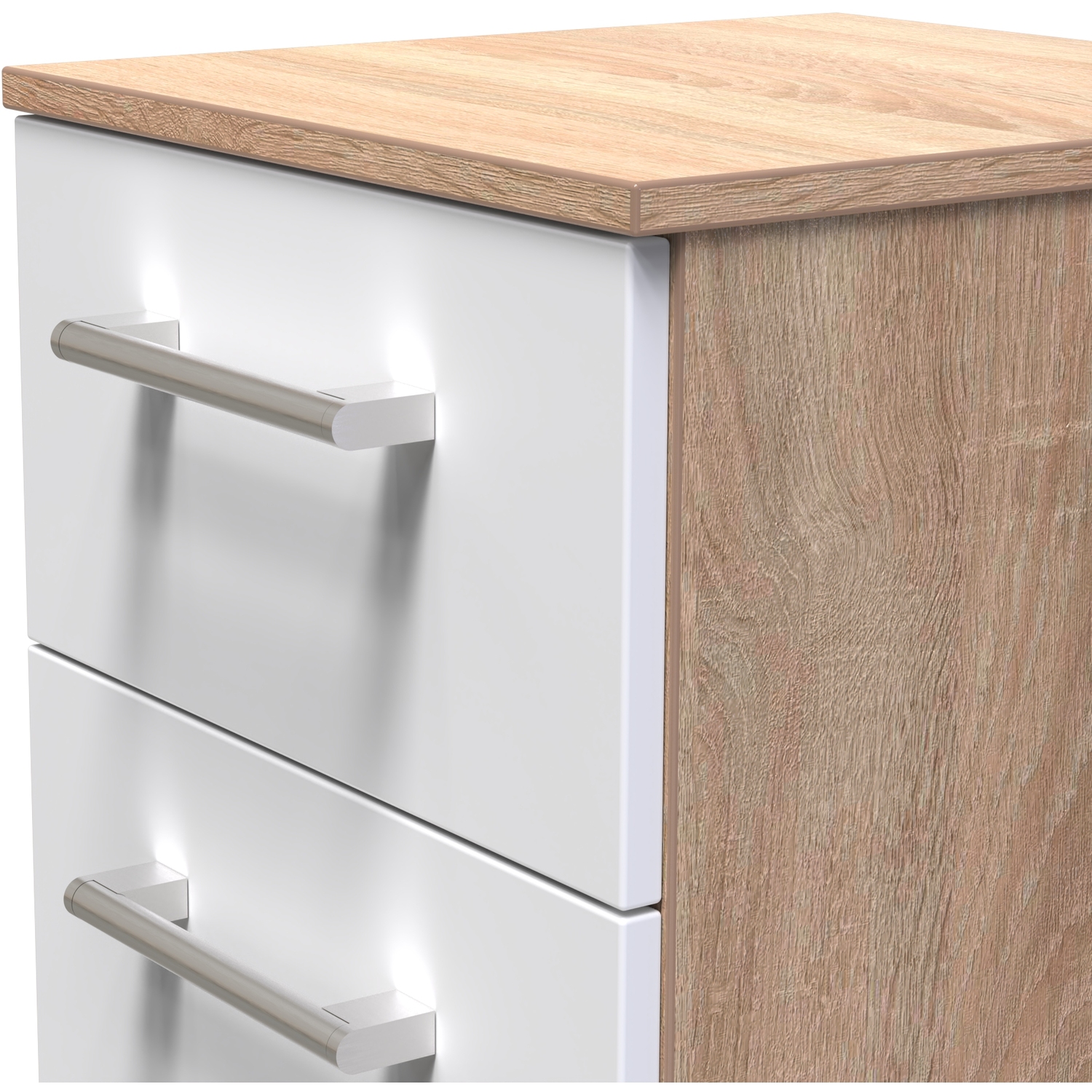 Devon Ready Assembled 3 Drawer Bedside Cabinet
